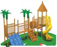 China Adventure Childrens Wooden Outdoor Play Equipment Staticproof Skidproof for sale