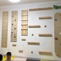 China Mixed Color Wooden Rock Climbing Wall Plywood Material Auto Belay System for sale
