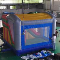 China Small Bouncy Castle With Slide PVC Material Digital Printed Waterproof for sale