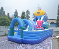 China Ocean Themed Commercial Bounce House With Slide PVC Tarpaulin Material for sale