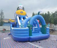 China Ocean Themed Commercial Bounce House With Slide PVC Tarpaulin Material for sale