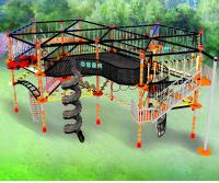 China Outdoor Adventure Obstacle Course With Tube Slide ASTM Standard for sale