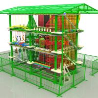 China ODM Rope Climbing Playground Equipment , Outdoor Rope Obstacle Course for sale