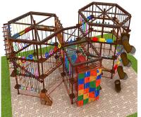 China Three Level Adventure Rope Course Woodpine Material With Safety Belt for sale