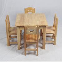 China Wood Kindergarten Classroom Furniture Tables With Safety Rounded Edge for sale