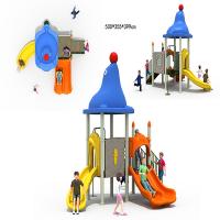 China Staticproof Kids Playground Slide With Plastic Tunnel UVproof for sale