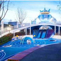China Large Slide Outdoor Amusement Park Equipment , Space Themed Playground for sale