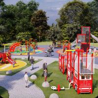 China Innovative Outdoor Amusement Park Equipment Galvanized Steel Material for sale