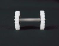 China Durable Ring Frame Spare Parts 19 Teeth Two Gear With Steel Pin And Bearing Shaft For Suessen Compact for sale
