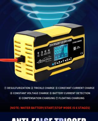 China AGM Start Stop Car Battery Charger 15A 12V 24V With Fault Diagnose System for sale