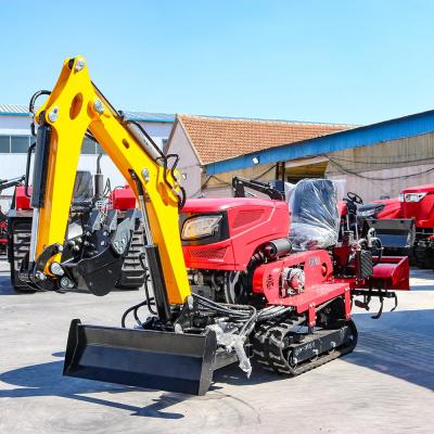 China Riding Fully Geared Track Rototiller 25HP 35HP Tiller Cultivator Mini Farm Crawler Tractor for sale