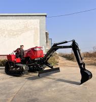 China Agriculture Mini Cultivator Tractor Crawler With Loader Bucket for sale