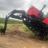 China Agriculture Mini Cultivator Tractor Crawler With Loader Bucket for sale