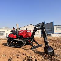 China Agriculture Mini Cultivator Tractor Crawler With Loader Bucket for sale