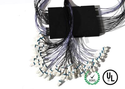 China Professional Mini Single Mode Fiber Coupler Intergrated Box 1x2 LC / UPC Connector for sale