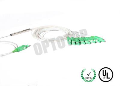 China High Reliability Single Mode Fiber Splitter 1 X 8 SC / APC Connector for sale