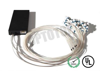 China High Uniformity 1X32 ABS Fiber Optic PLC Splitter 0.9mm 2m For FTTH / CATV / Telecom for sale