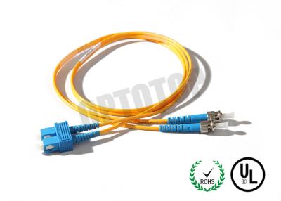 China Duplex 3mm OFNR OS2 Fiber Optic Patch Cord SC / UPC - FC / UPC For Optical Communication for sale