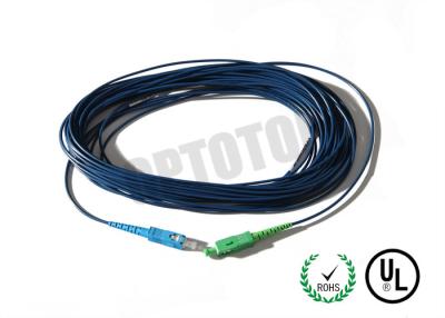 China SC Connector Fiber Optic Patch Cord 1F 2.0mm With Dark Blue Jacket for sale