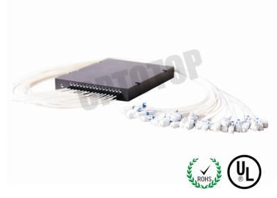 China 1 X 32 PLC Optical Splitter 0.9mm , White Fiber Optic Splitters LC UPC for sale