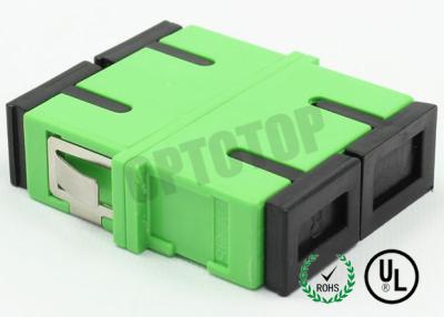 China Plastic Single Mode Fiber Optic Cable Adapter With Shutter , No Flange for sale