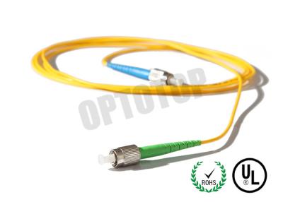China FC Fiber Optic Patch Cord OS2 1F Zip 2mm OFNR FC / UPC - FC / APC 3m YEL JKT for sale