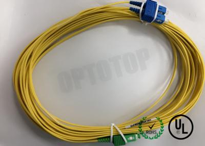 China Duplex Yellow Fiber Optic Patch Cord Single Mode FC / UPC - FC / APC 20 Mm for sale