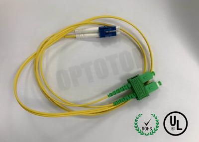China Multimode Fiber Optic Cord 2F ZIP 3.0mm SC / APC - LC / UPC 3M Sc Patch Cord for sale