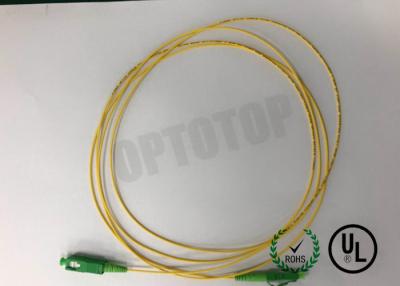 China Diameter 1.8mm Optical Patch Cord LC / APC - SC / APC Connector Yellow Jacket 2M for sale