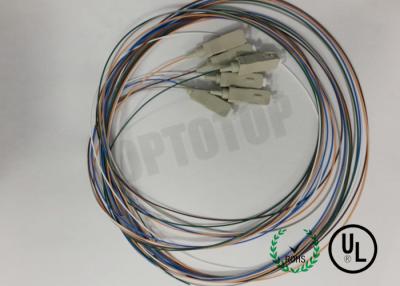 China Pack Of 6 Color Coded Single Mode Pigtail Om3 900um Legs SC / PC - PT 2m for sale