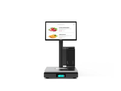 China Retail POS Peripherals Intel N95 All In One Touch POS Scale With Scanner Label Printer for sale