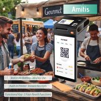 China AMP 12 Handheld POS Terminal with 3000mAh Battery Built-in 58mm Printer and 4G LTE Connectivity for Outdoor Catering for sale