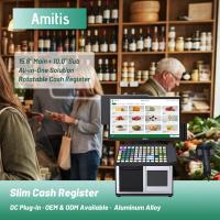China Slim Dual Screen Windows POS Terminal with Label Printer Support for Deli Prepared Food Counters for sale