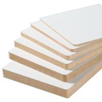 China 680-830KG/M3 Density Wood Fiber 16mm 19mm White Texture Melamine Mdf for Kitchen Cabinet for sale