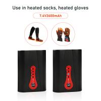 China Rechargeable 18650 Heated Glove Battery 7.4V 2600mAh with 4 Blue LEDs - 70×48×22mm Compact Design for sale