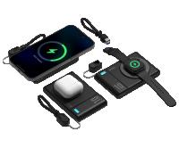 China 3W Magnetic iWatch Power Bank 10000mAh with 22.5W Fast Charging and 15W Wireless - Ultra Thin 16.4mm Black Design for sale