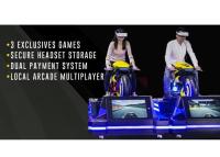 China RGB LED Four Player Virtual Reality Motorcycle , Black VR Amusement Game Machine for sale