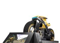 China Online Cockpit VR Motorcycle Simulator Black Galvanized Steel Frame Locked Door for sale