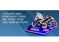 China 220v Black Crazy VR Motorcycle Simulator Electric Cylinder Racing Platform For Adults for sale