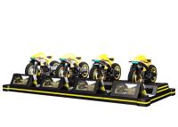 China 220v Black Crazy VR Motorcycle Simulator Electric Cylinder Racing Platform For Adults for sale