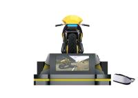 China Black 9D VR Motorcycle Simulator Coin Operated Stereo Surround Sound For Shopping Mall for sale