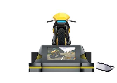 China Black 9D VR Motorcycle Simulator Coin Operated Stereo Surround Sound For Shopping Mall for sale