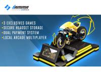 China Black Yellow VR Motorcycle Simulator Galvanized Steel Square Tubing Frame Space Saving for sale