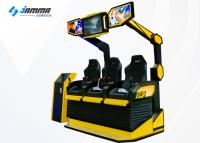 China Black And Yellow Colour 9D Virtual Reality Simulator Three Person 3500W for sale