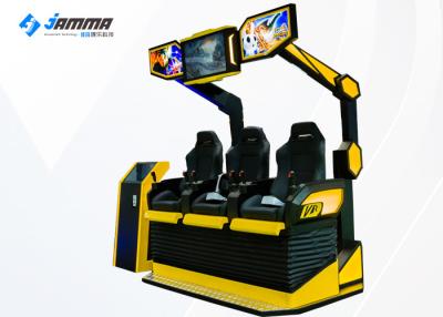China Black And Yellow Colour 9D Virtual Reality Simulator Three Person 3500W for sale