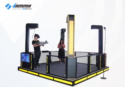 China Automatic Lift Virtual Reality Simulator 4 Players 9D Gun Shooting Game for sale