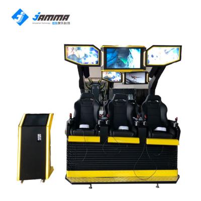 China Black And Yellow Colour 3 Seats Virtual Reality Simulator 9D VR Cinema With Deepoon E3 Glasses for sale