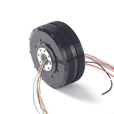 China Faradyi New Motor PM120 24V 270RPM 6N.m Dual Shaft DC Motor with Slip Ring and Encoder for Robot Arm Joint/UAV PTZ for sale