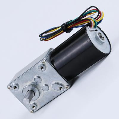 China Faradyi Custom 58mm Worm Gear Box Reverse Self Lock 12v Dc Worm Gear Motor 5nm High Torque Dc Motor for sale