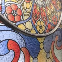 China Architectural Artistic Aluminum Frame Stained Glass Window With Inspired Design for sale